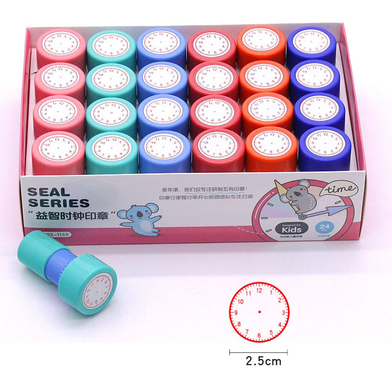 Clock Stamp Time Teaching Aids Stamps Learning Belajar Masa Jam Bahan ...