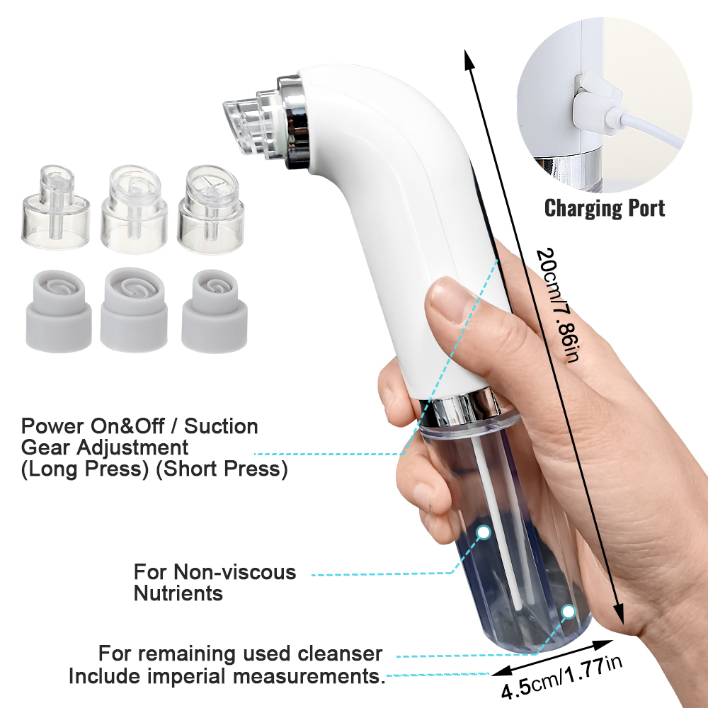 Blackhead Removal Pore Vacuum Face Cleaner Electric Pimple Black Head ...