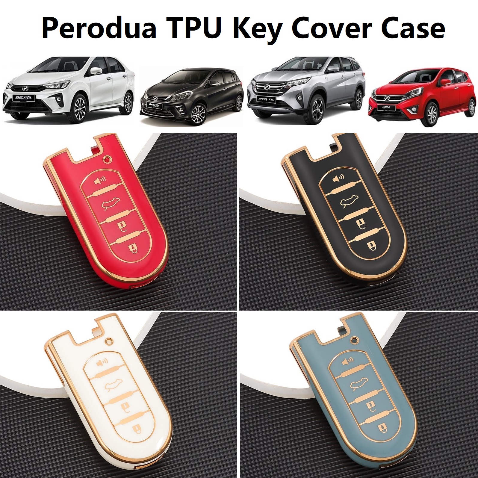 Perodua Car Key Cover Chrome Reflection TPU Car Key Remote Casing ...