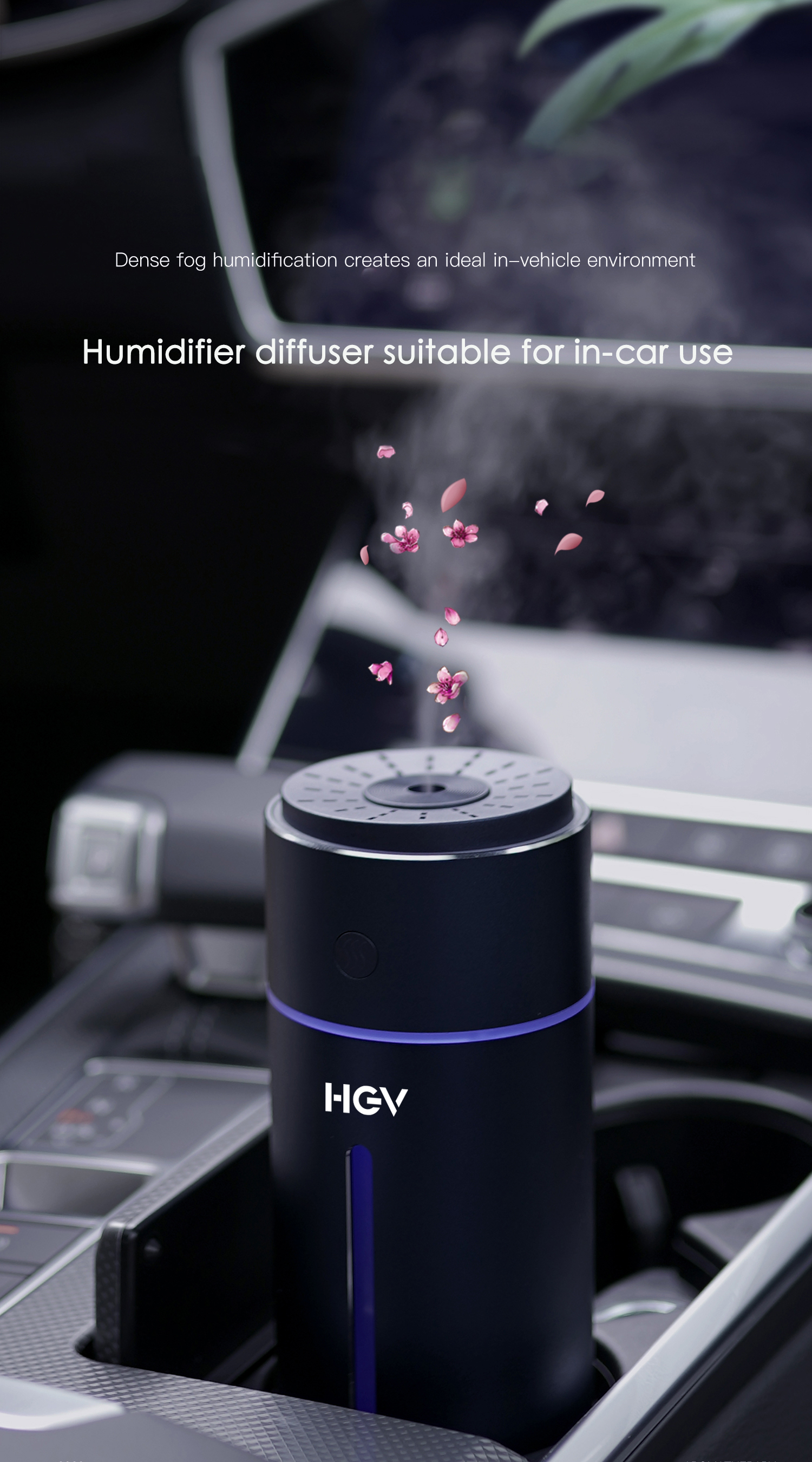 HGV Rechargeable Car Humidifier Wireless Diffuser Aluminum Alloy Air ...