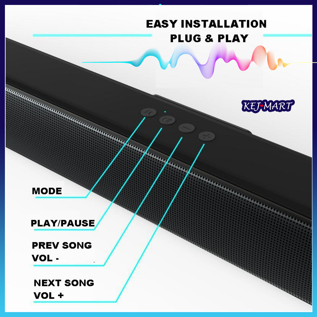 D01-9 RGB 94cm Long Soundbar Home Theater Wall Soundbar Bluetooth ...
