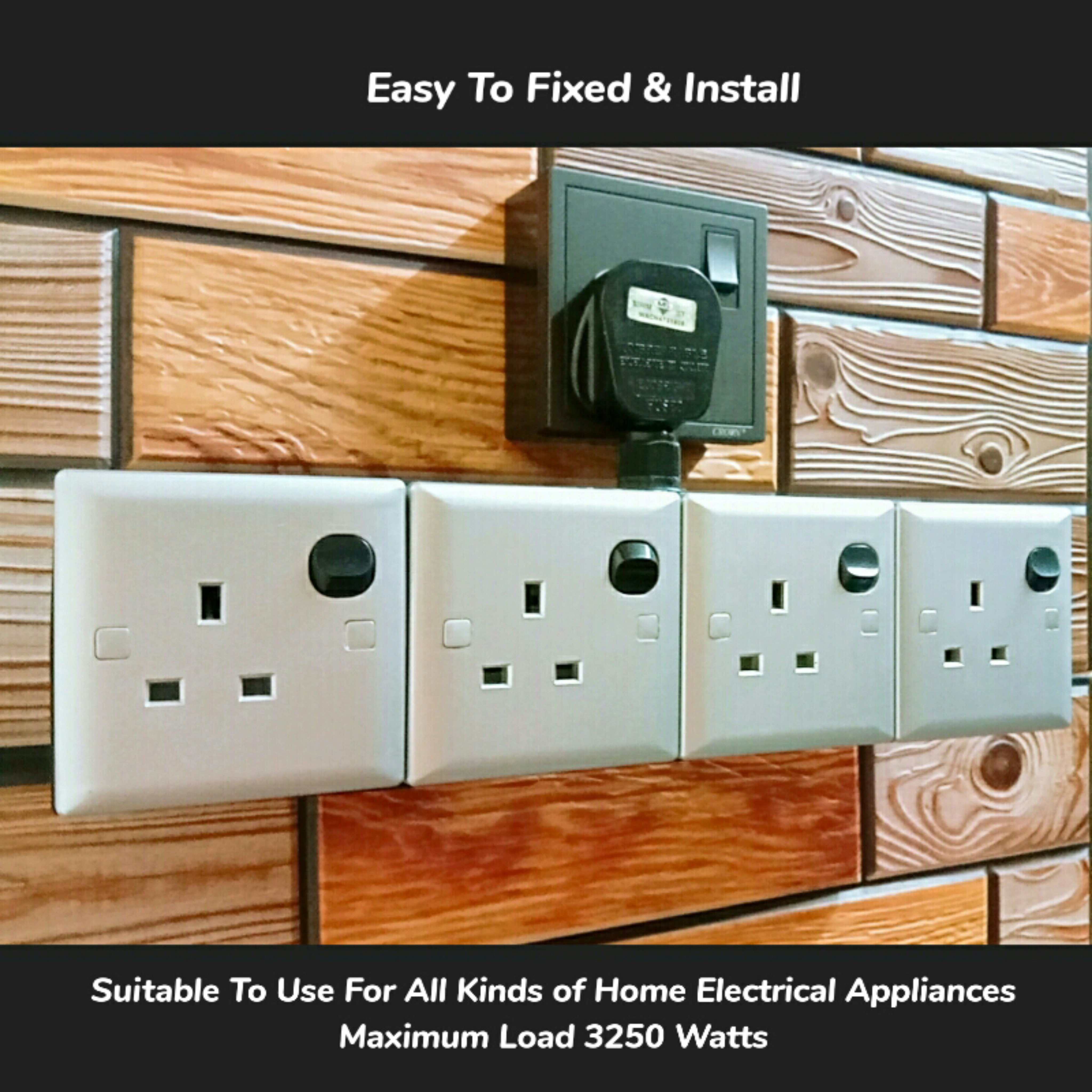 Heavy Duty 2/3/4 Gang Matte Grey T-Adaptor Wall Extension Plug Wire ...