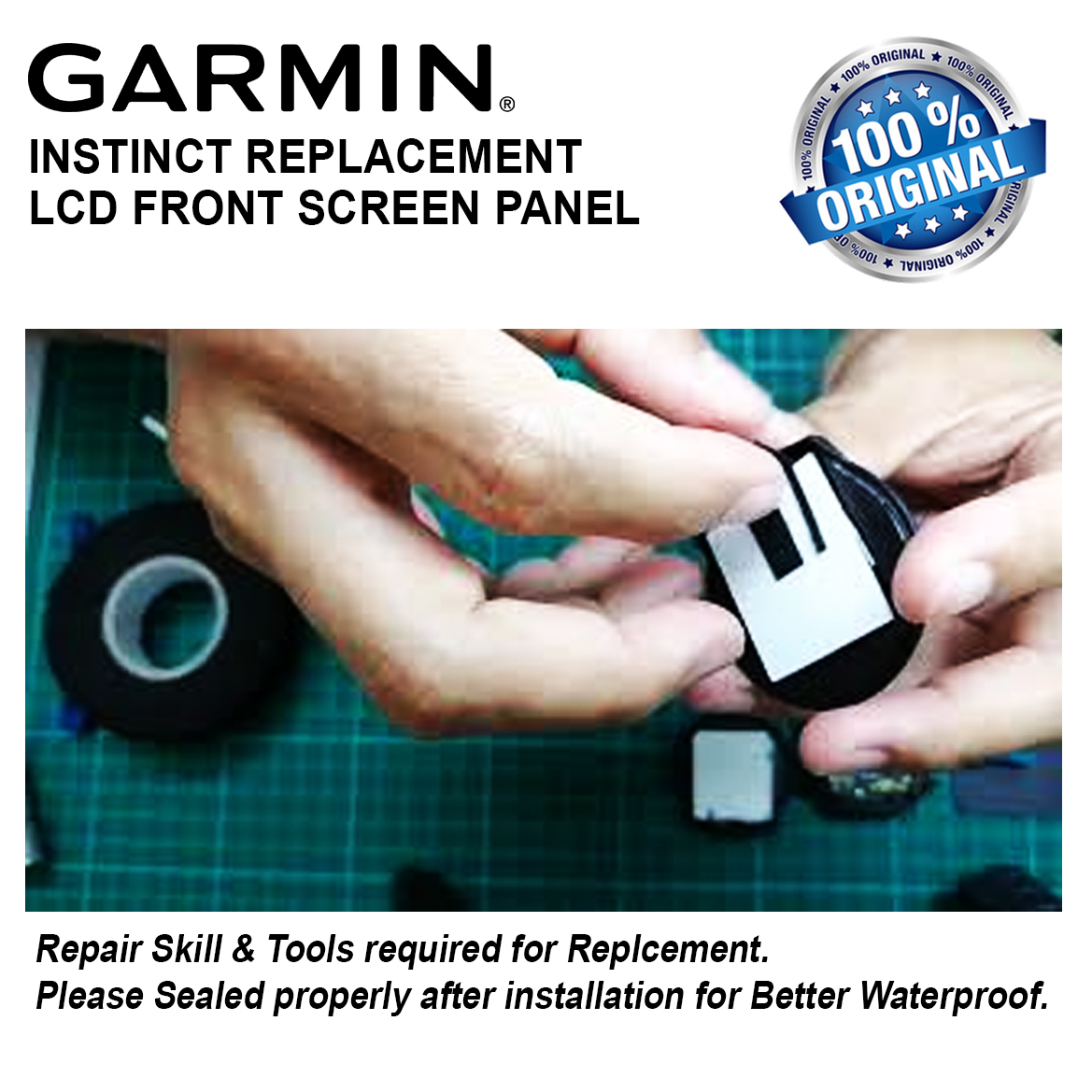 GARMIN Instinct / Tatical Front LCD Screen Replacement Panel Unit Watch ...