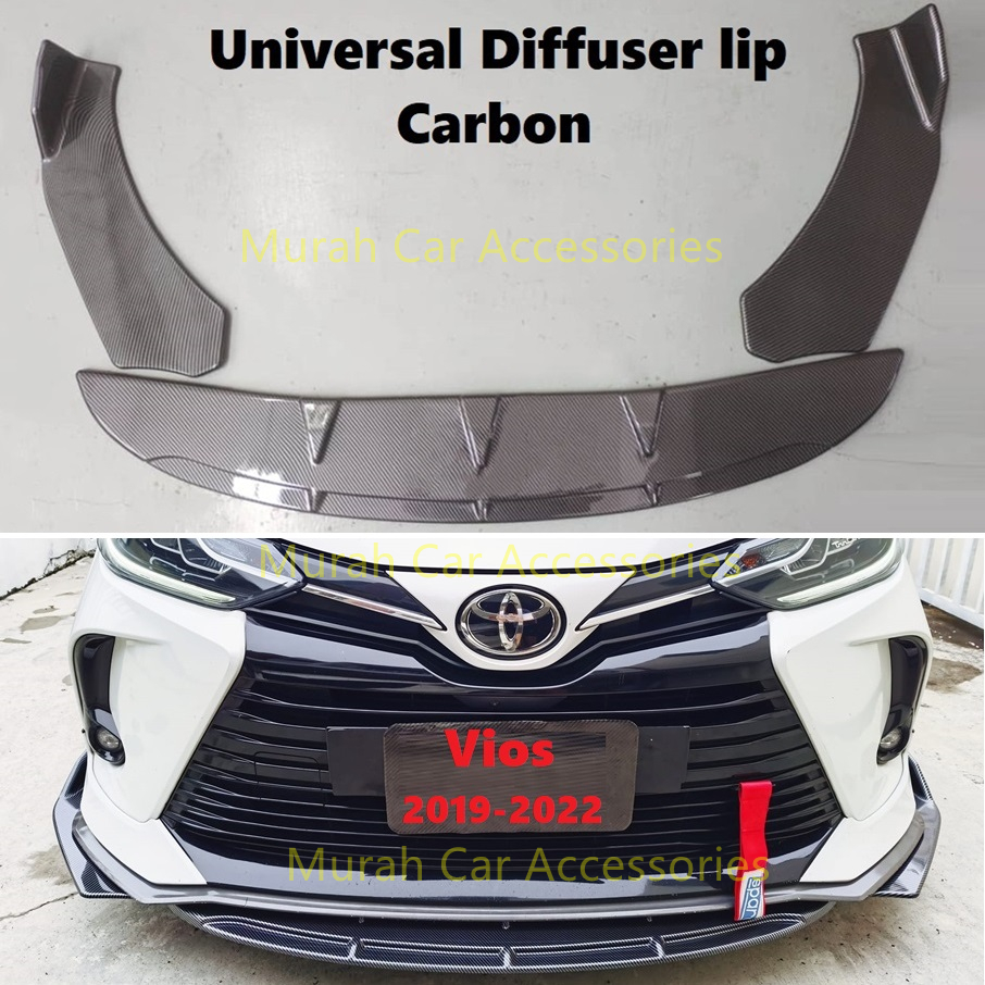 Car Universal FRONT BUMPER DIFFUSER Lip Wrap Angle Splitters Black Vios ...
