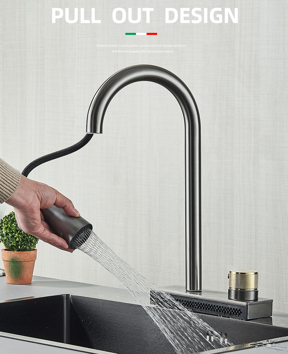 Waterfall Faucet Sink Kitchen Faucet Pull Out Water Tap Mixer Tap ...