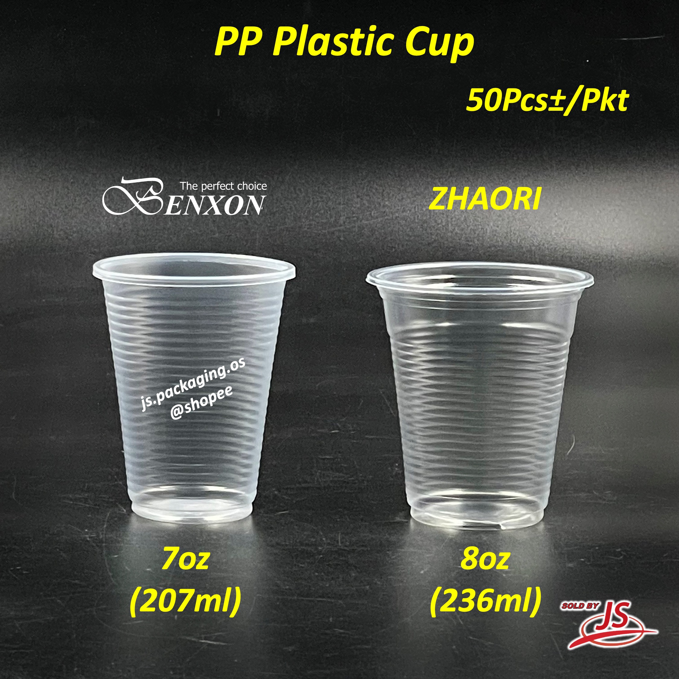 Benxon DC-7 (7oz) / ZHAORI 8oz Disposable Clear Plastic Cup Party Cawan ...