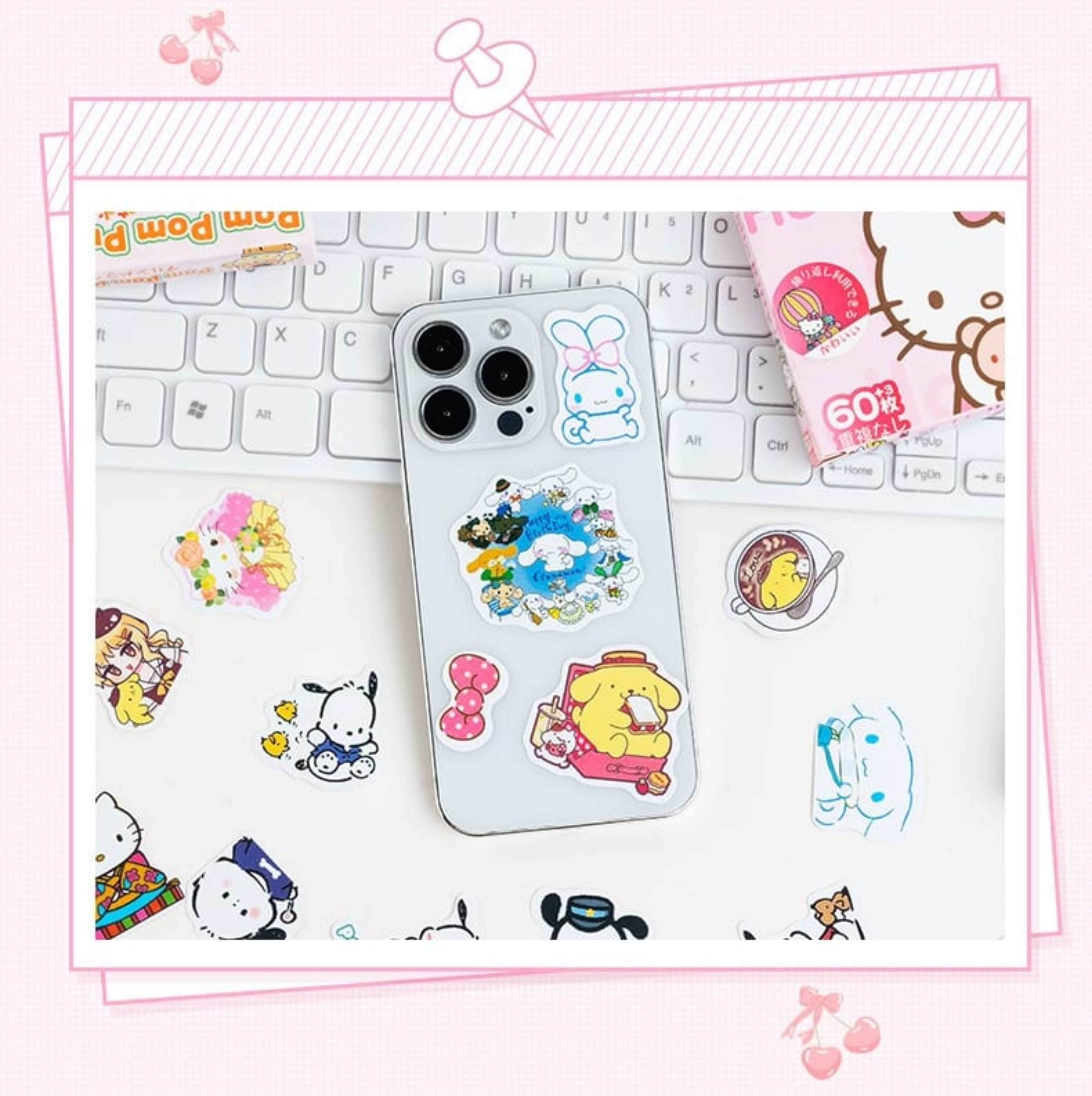 120pcs Sanrio Stickers Gift Box Pelekat Comel Kuromi Cinnamoroll ...