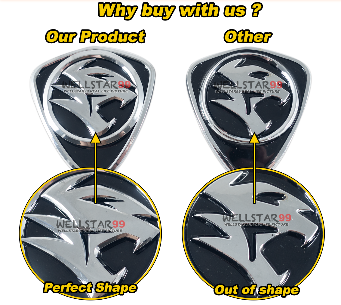 Proton Waja MMC 3D Logo Matte Black Red UK Logo Emblem Front Rear ...
