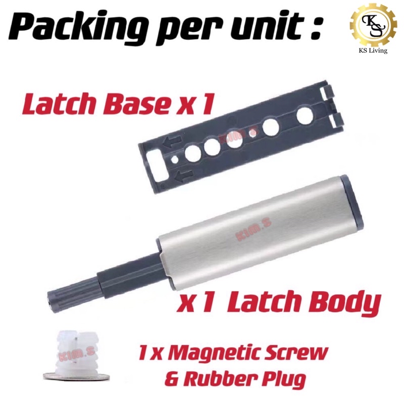Kim.S Cabinet Door Damper Buffer Steel Push To Open Magnetic Latch ...