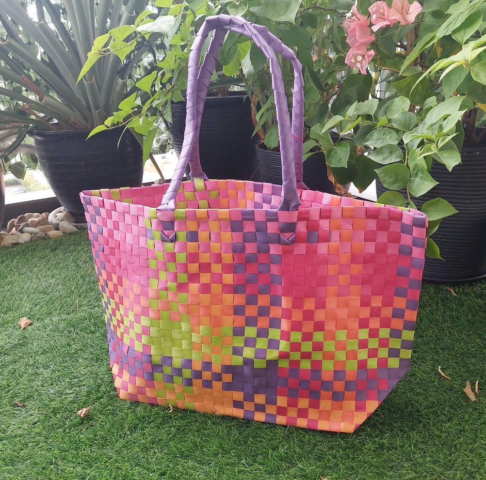 Hand made Colorful Bag Tote Bag Shopping Bag SKU0829 | Shopee Malaysia