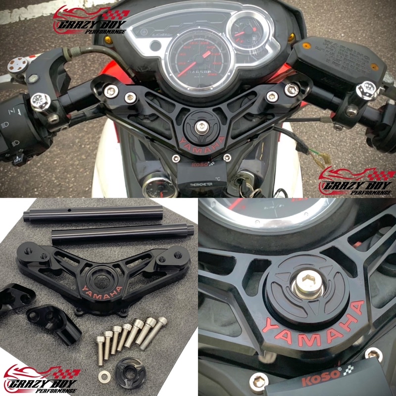 YAMAHA X1R CNC ALLOY HANDLE BAR CROWN SET HANDLE BAR X1R CNC【SILVER ...