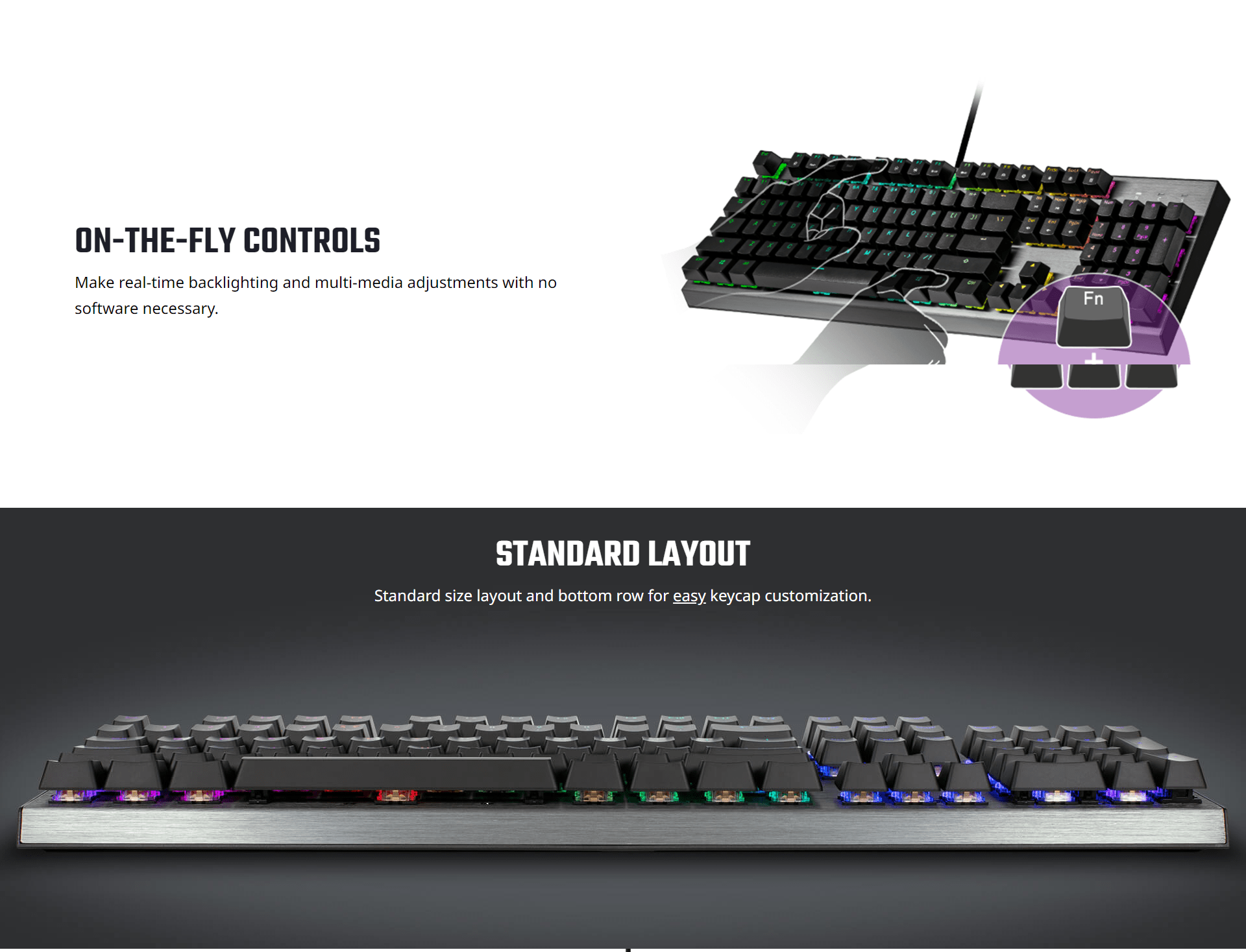 Cooler Master CK350 CK-350 RGB Full Size Durable Mechanical Gaming ...