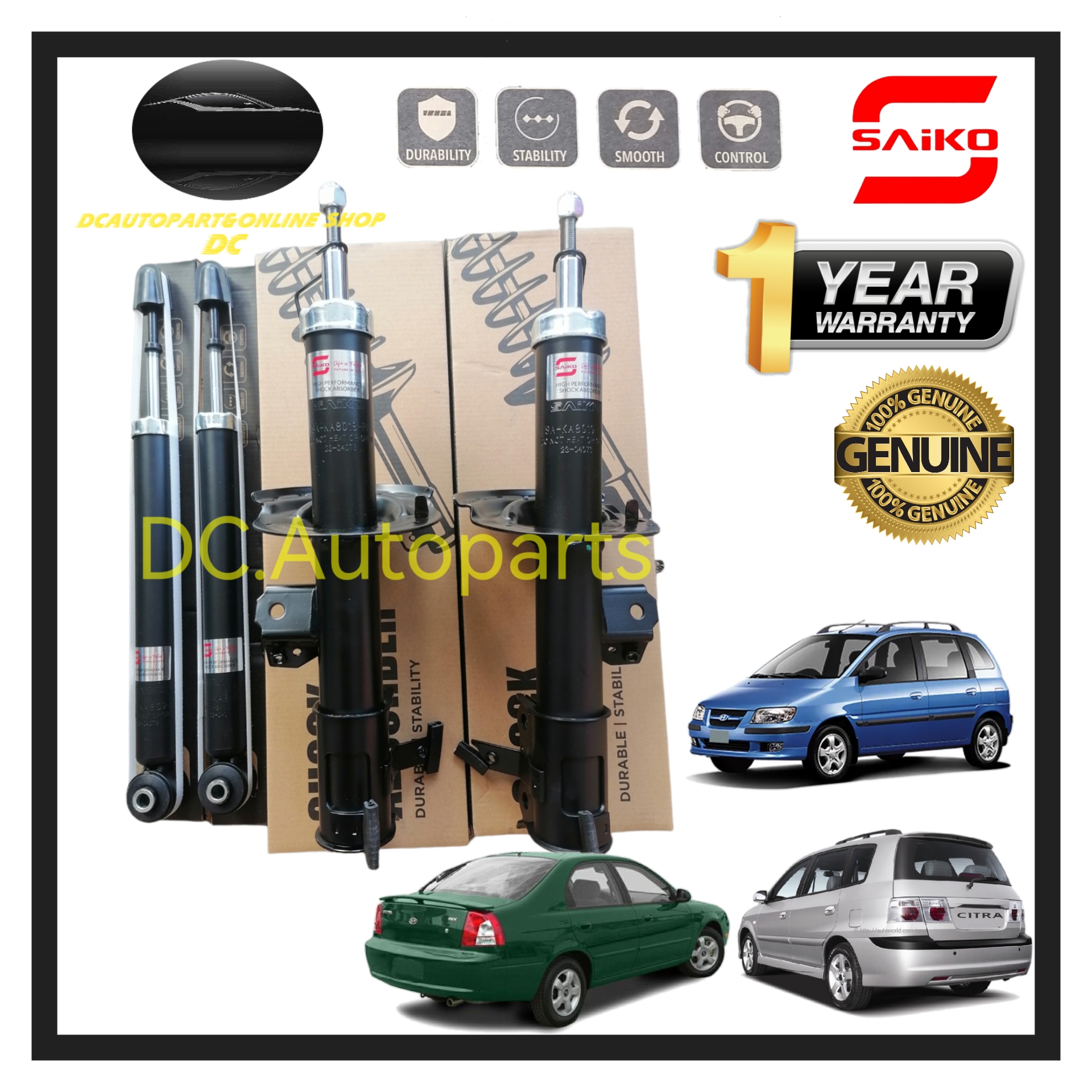 SAIKO SHOCK ABSORBER HYUNDAI KIA CITRA ELANTRA MATRIX SPECTRA FRONT ...