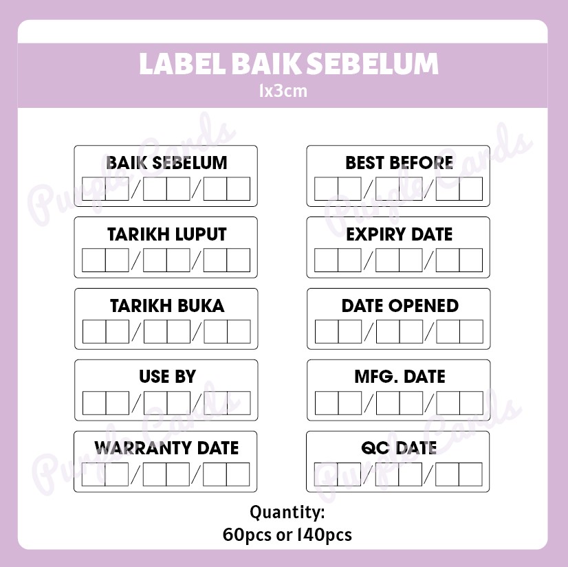Sticker Label Baik Sebelum Sticker / Expiry Date / Kitchen Organizer ...