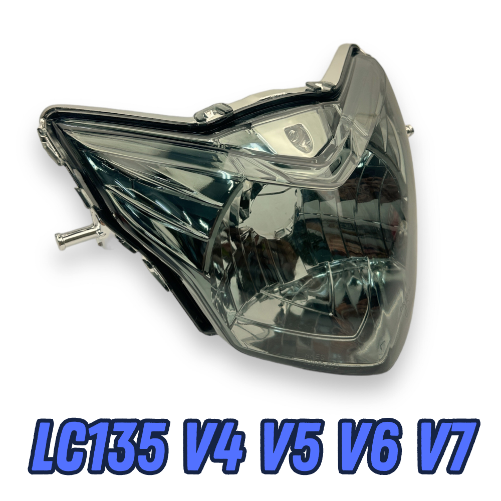YAMAHA LC 135 HEAD LAMP SMOKE TINTED LAMPU DEPAN HEAD LIGHT ASSY LC135 135 LC V1 V2 V3 V4 V5 V6 ...