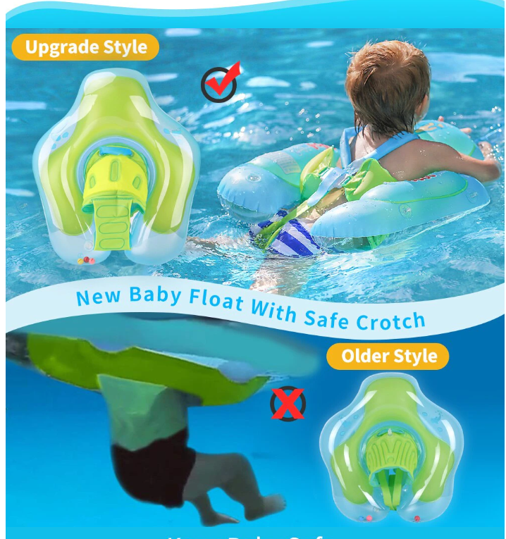 Baby Swimming Float &Canopy Inflatable Infant Floating Ring Kids Swim ...