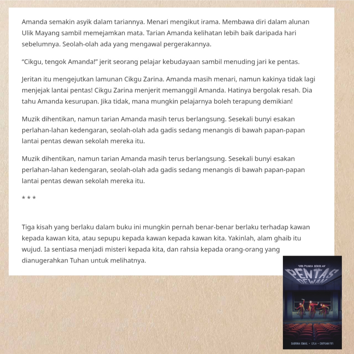 PENERBIT-X | NOVEL | PUAKA SEKOLAH | STOR, ASRAMA, DEWAN, TANGKI, PERPUSTAKAAN PADANG TANDAS ...