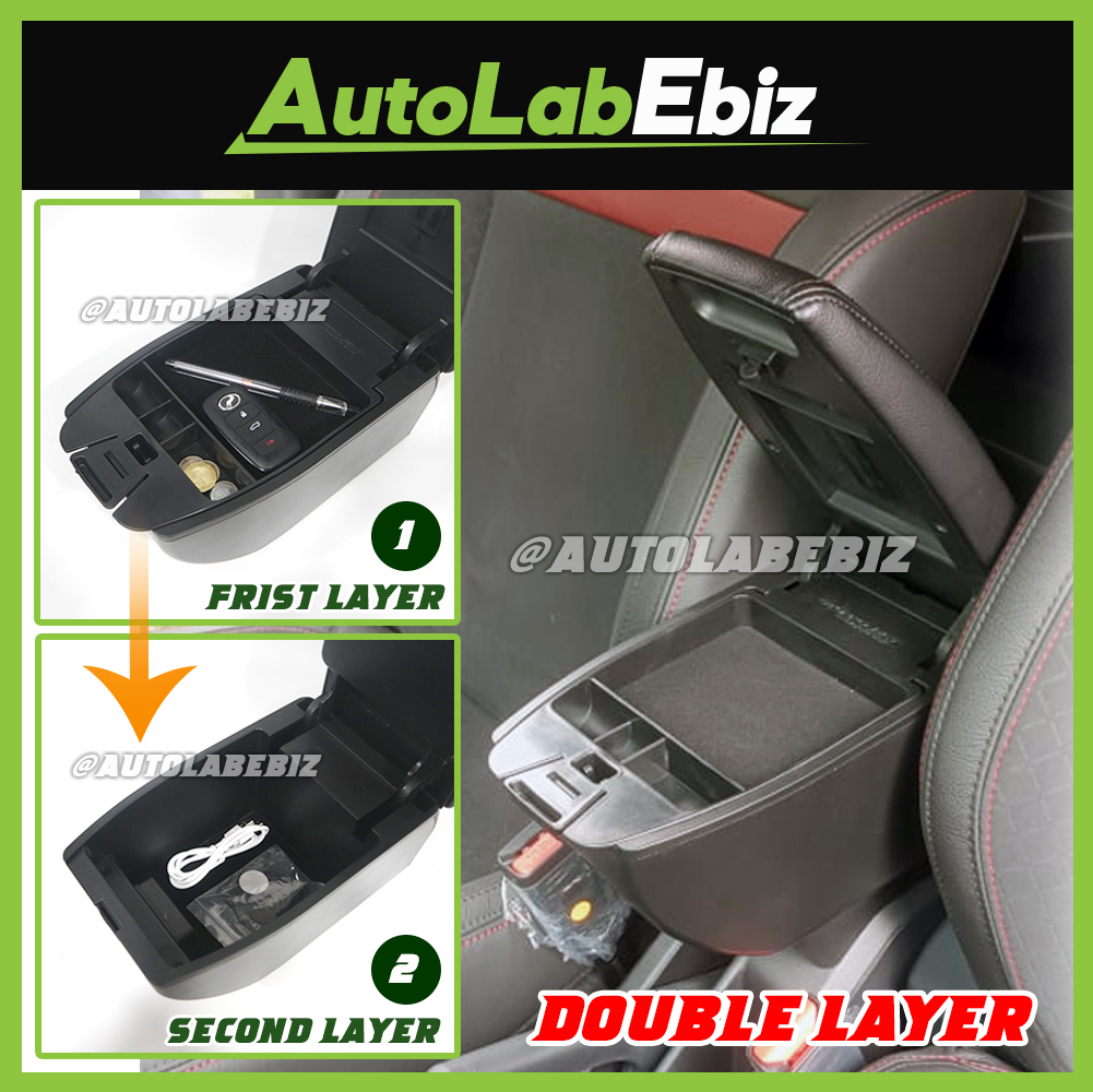 [𝗣𝗥𝗘𝗠𝗜𝗨𝗠 𝗔𝗥𝗠𝗥𝗘𝗦𝗧] NEW Perodua AXIA 2023 X/SE/AV Spec Centre Console Box ...