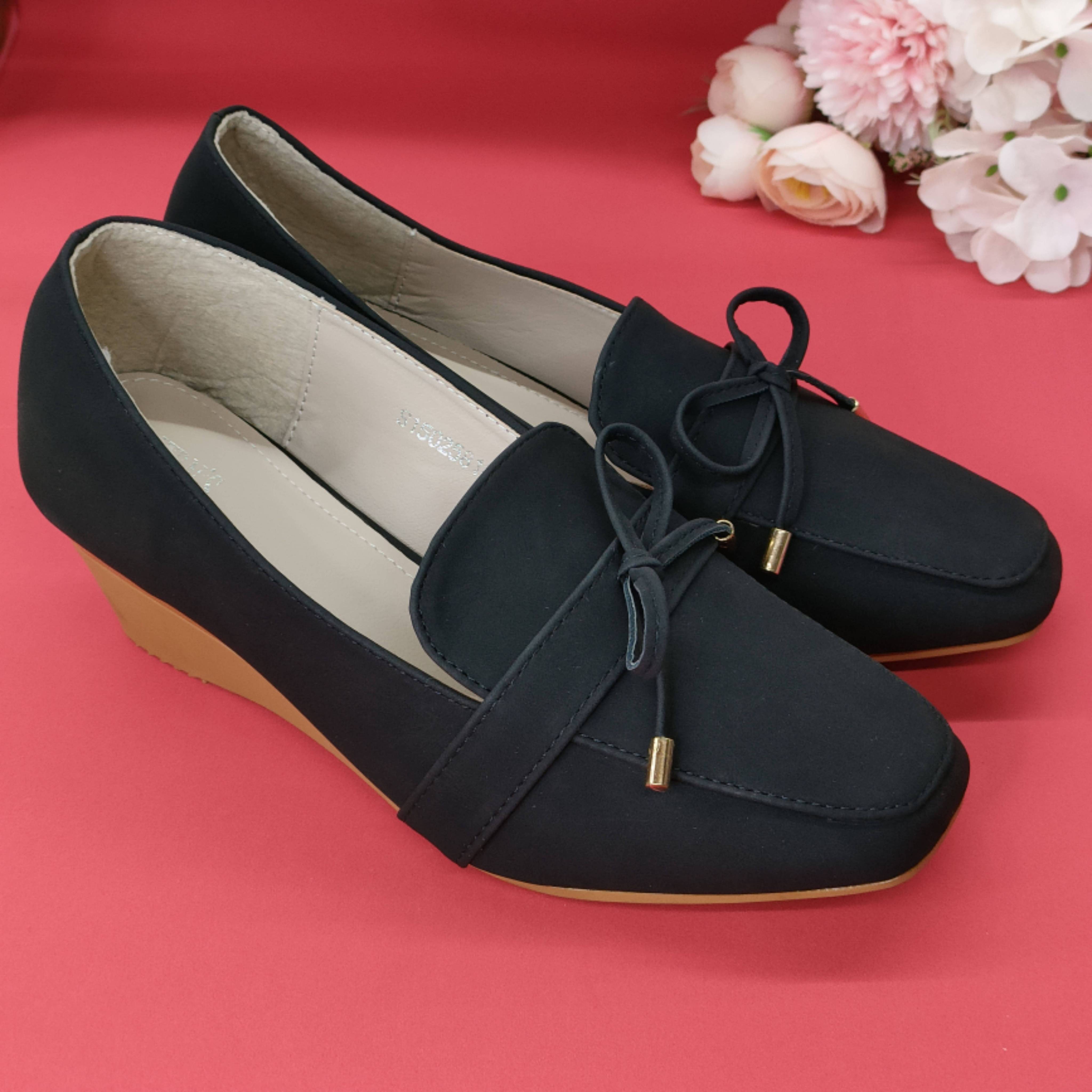 Vern's 15025810 Ladies High Heel Casual Ribbon Wedges Shoes | Shopee ...