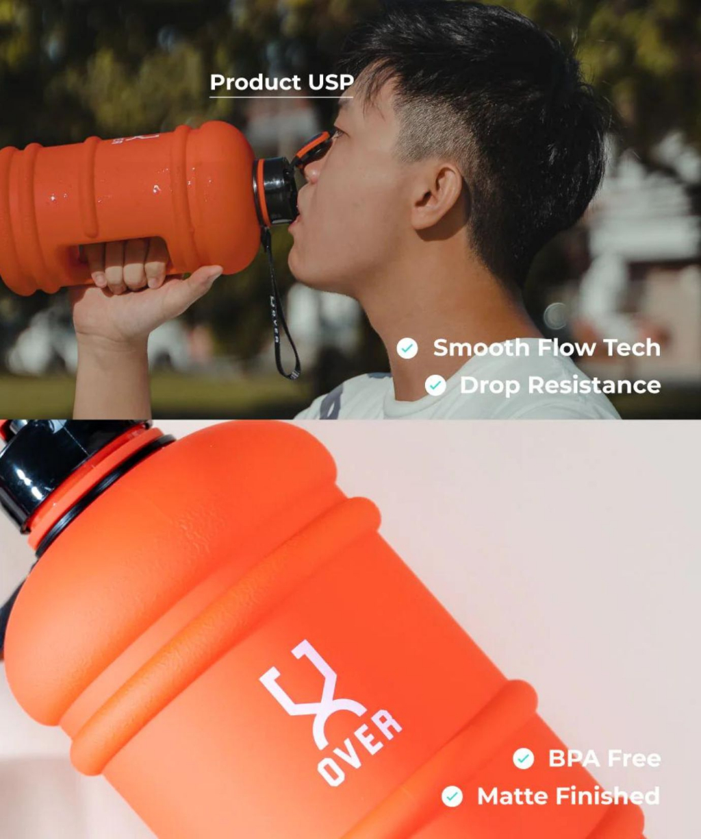 OVER 2.2L & 1.5L Oversized Water Bottle Big Fitness Sport Gym Water ...