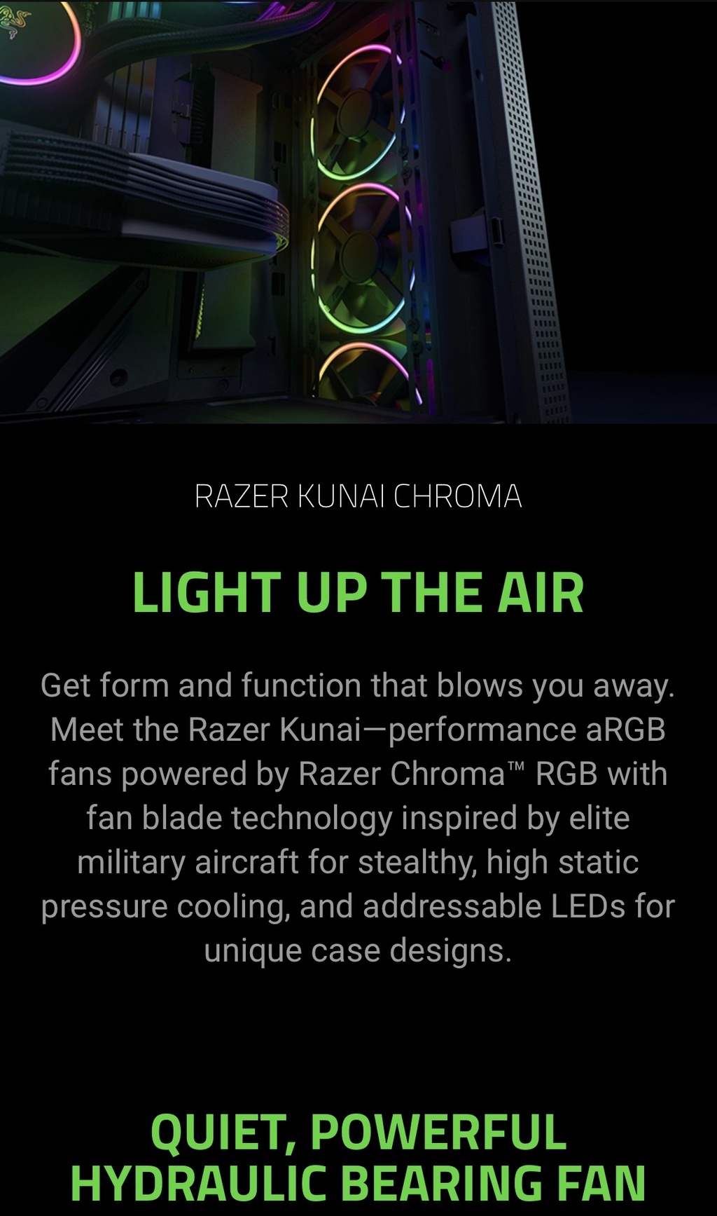 Razer Kunai Chroma - Performance aRGB Fans (120mm/140mm - 1 Fan/3 Fan ...