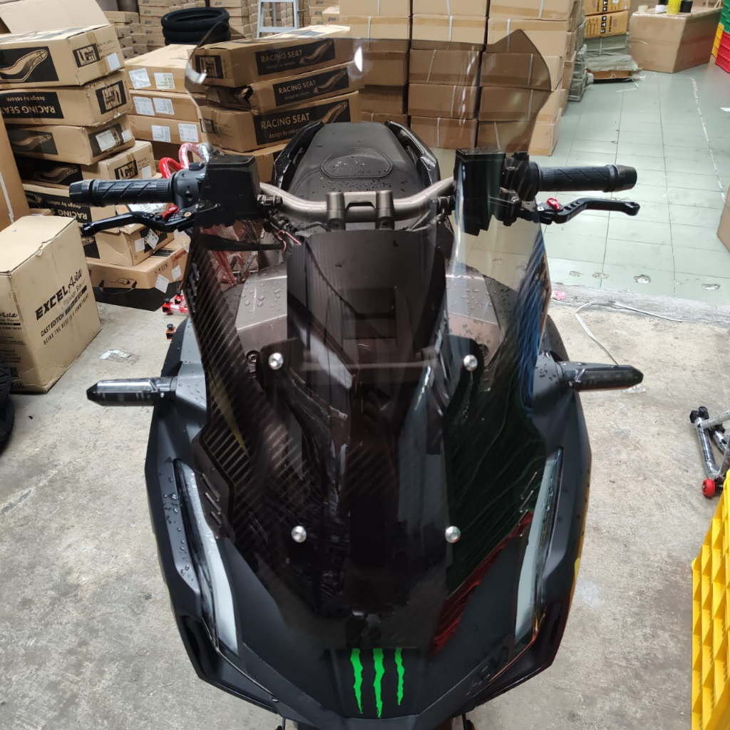 HONDA ADV150 ADV160 VISOR CARBON TECH FRONT WINDSHIELD 2TONE CLEAR ...