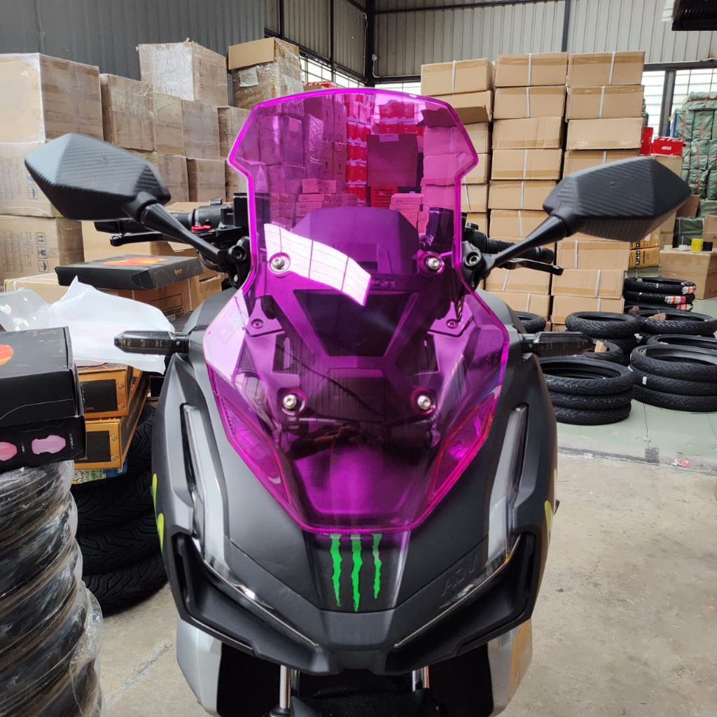 HONDA ADV150 ADV160 VISOR CARBON TECH FRONT WINDSHIELD 2TONE CLEAR ...