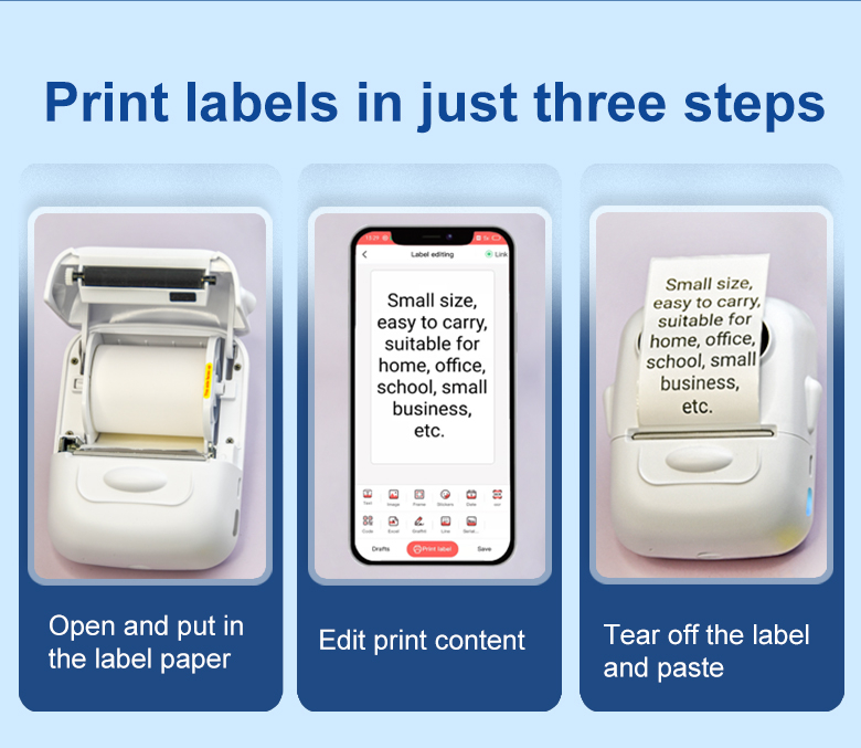 Label Sticker Printer P50 Bluetooth mini portable Barcode tag printing ...