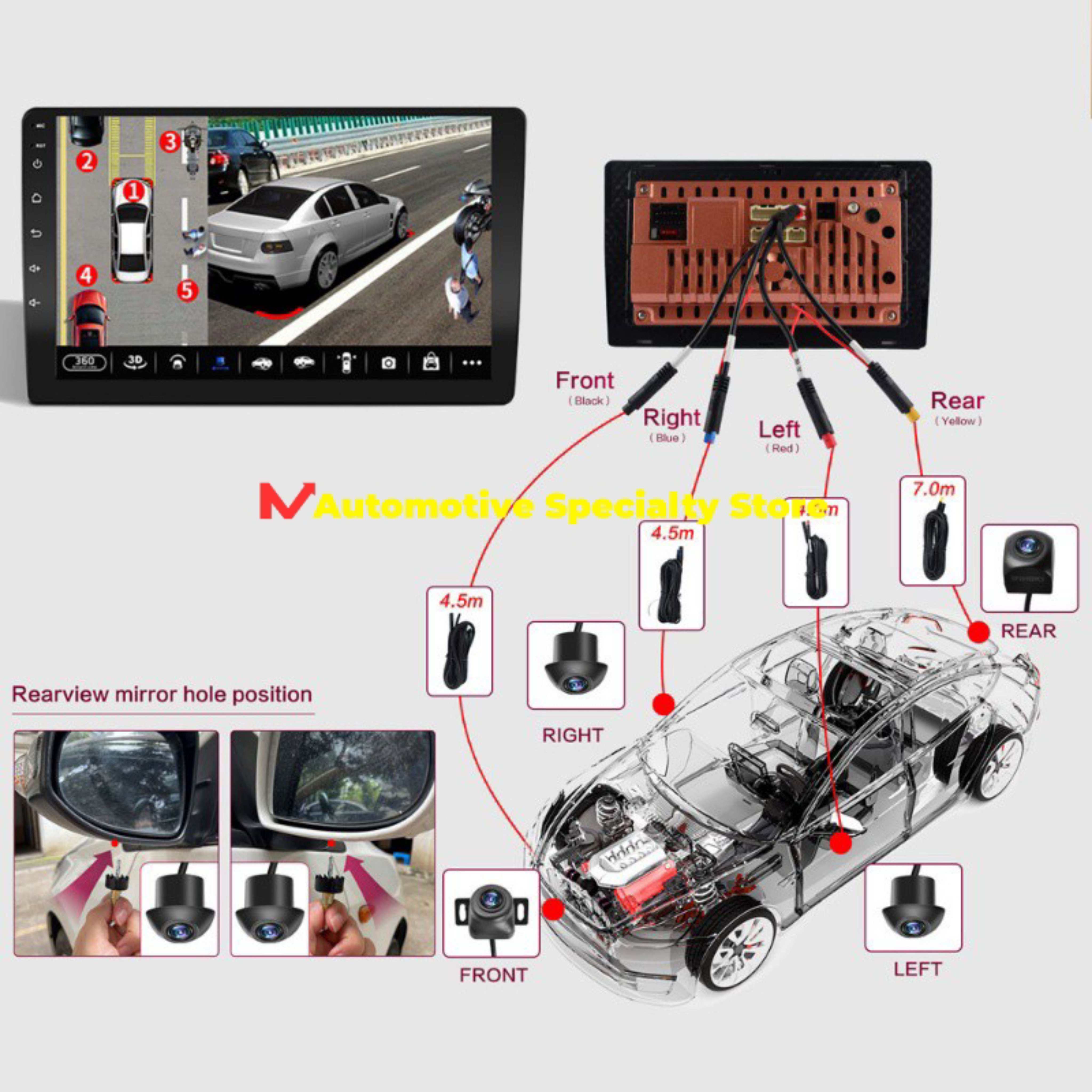 360 Camera 1080P HD Bird View System Rear / Front / Left / Right 360 ...