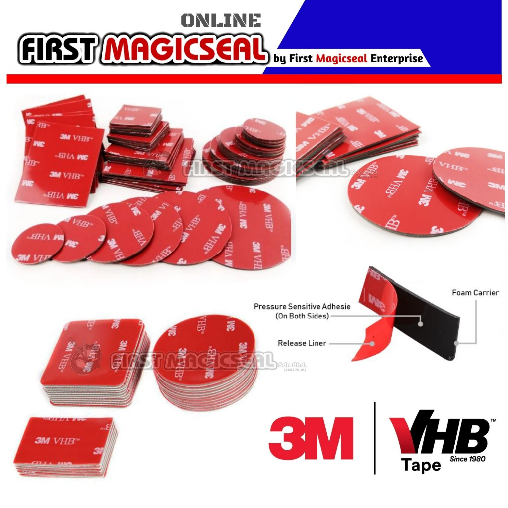 1stMagicSeal - 3M™ VHB™ Clear Black PE Foam Original Tape Car For Dash ...