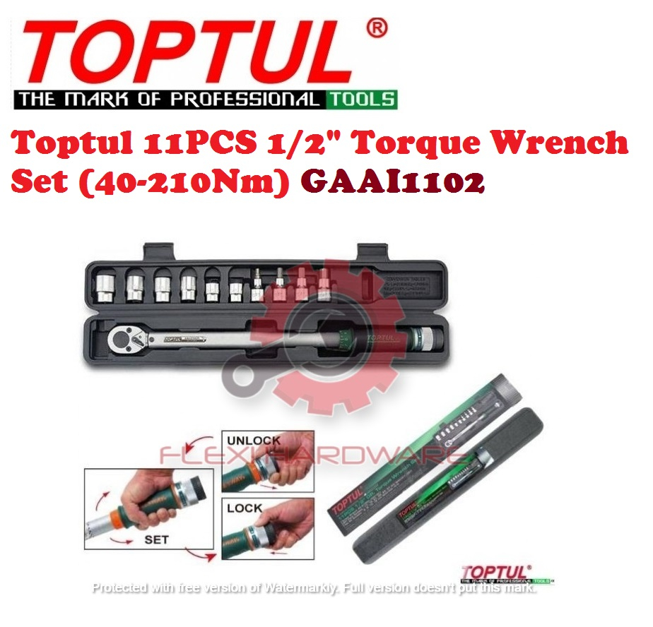 Toptul 11PCS 1/2" Torque Wrench Set (40-210Nm) GAAI1102 | Shopee Malaysia