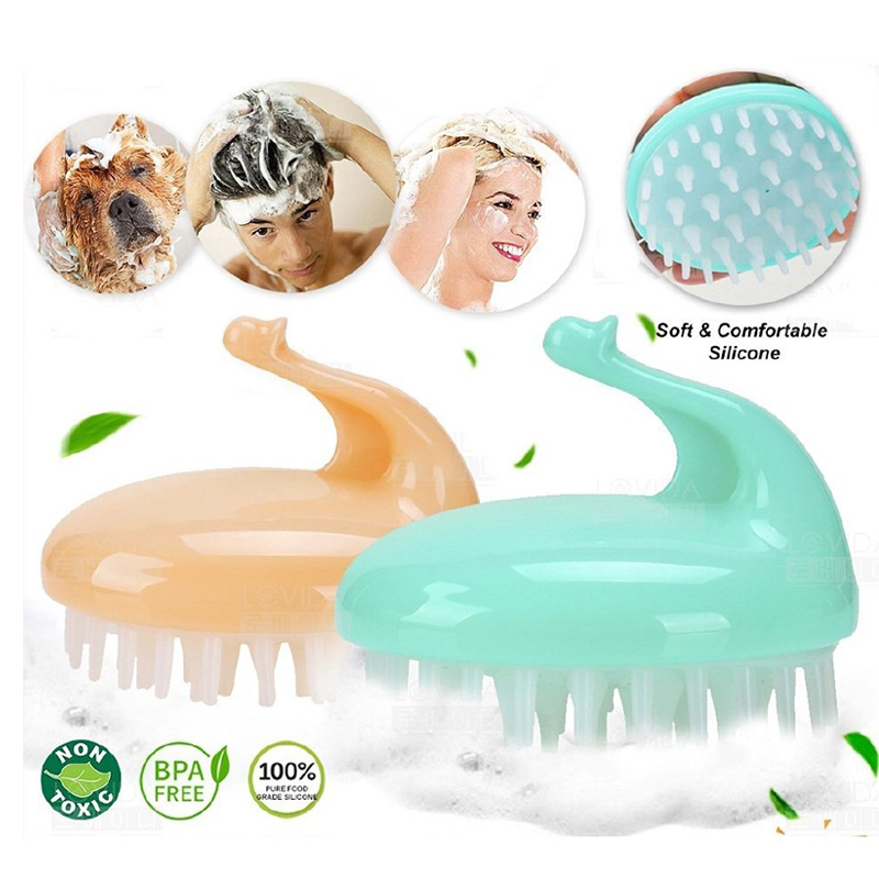 𝗘𝗫𝗙𝗢𝗟𝗜𝗔𝗧𝗘 》Silicone Edge Shower Hair Brush Spa Washing Cleaning Magic ...