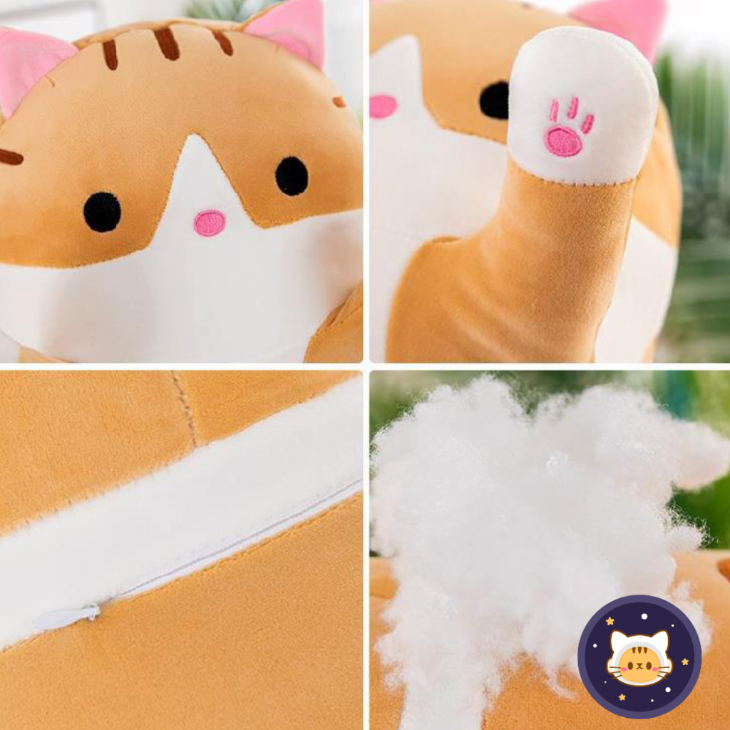 OYEN PLANET Long Cat Plushie Bantal Peluk Kucing Comel Panjang Cute ...