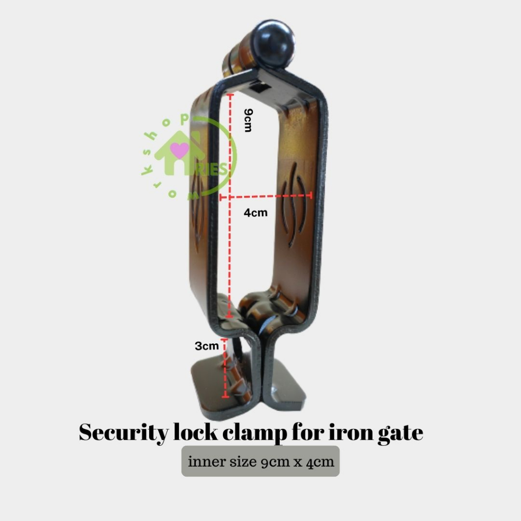 Whale Shape Security Iron Clamp CW3 3 -1/16" x 1- 1/2" Black / Security ...
