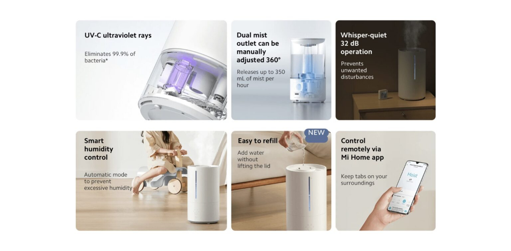 Xiaomi Smart Humidifier Mijia APP Sterilize UV Sterilization 4L 4.5L ...