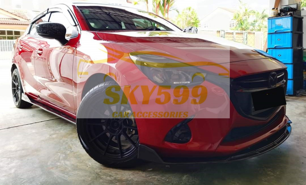 Mazda 2 Front Bumper Diffuser Lip Wrap Angle Splitters Black Carbon ...