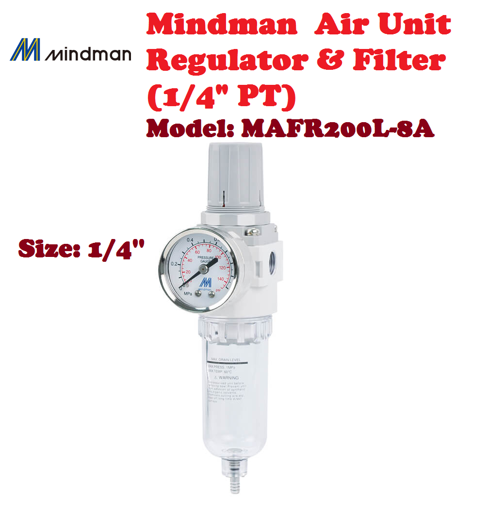 Mindman MAFR200L-8A Air Unit Regulator & Filter (1/4" PT) | Shopee Malaysia