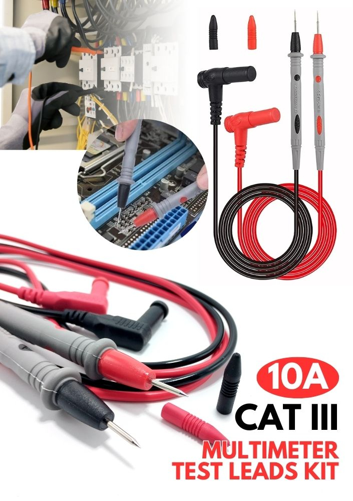 PAIR CAT III 1000V 10A Universal Digital Multimeter Multi Meter Test ...