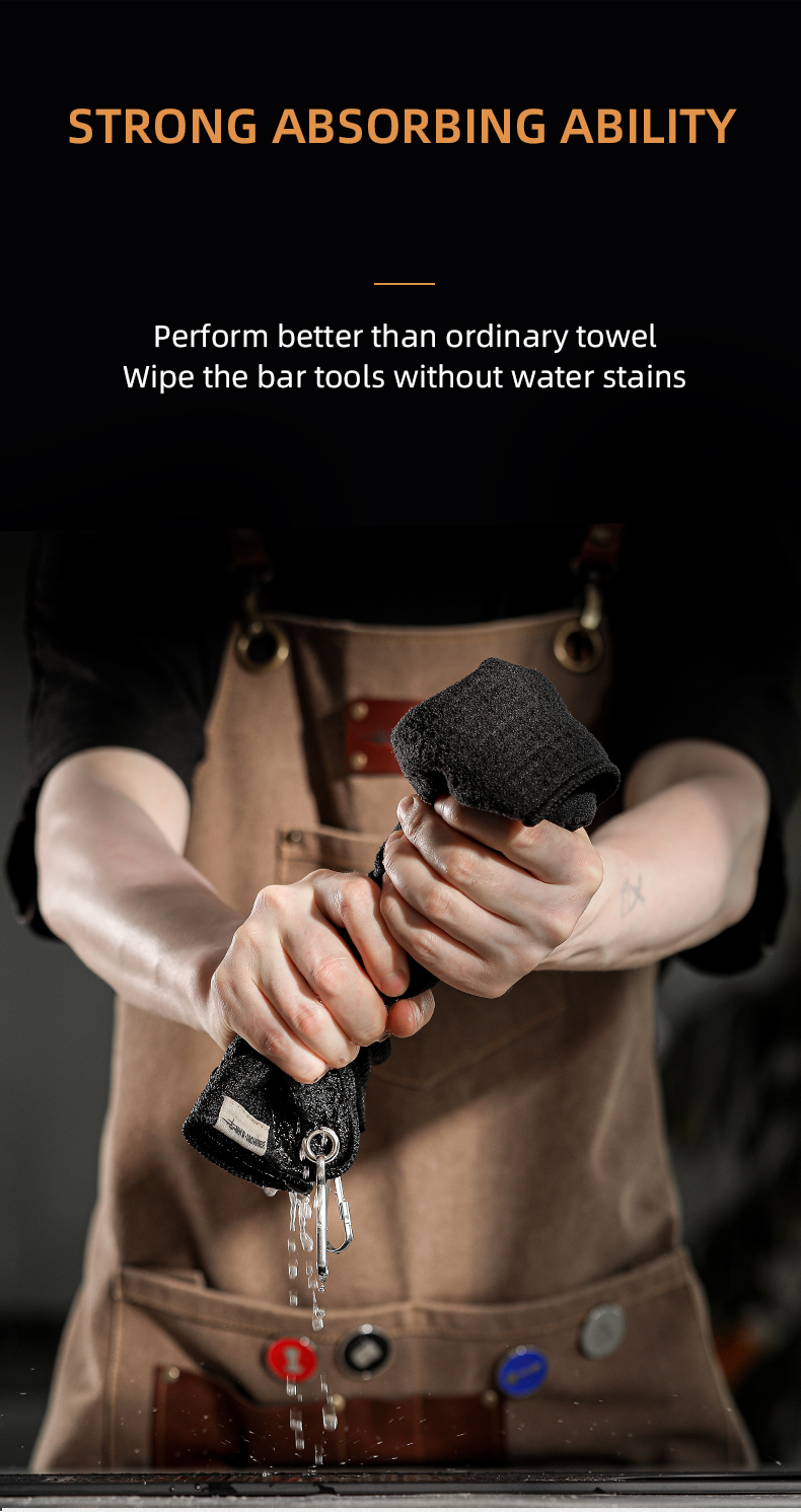 MHW-3BOMBER Portable Coffee Bar Barista Cleaning Towel with Hanging ...