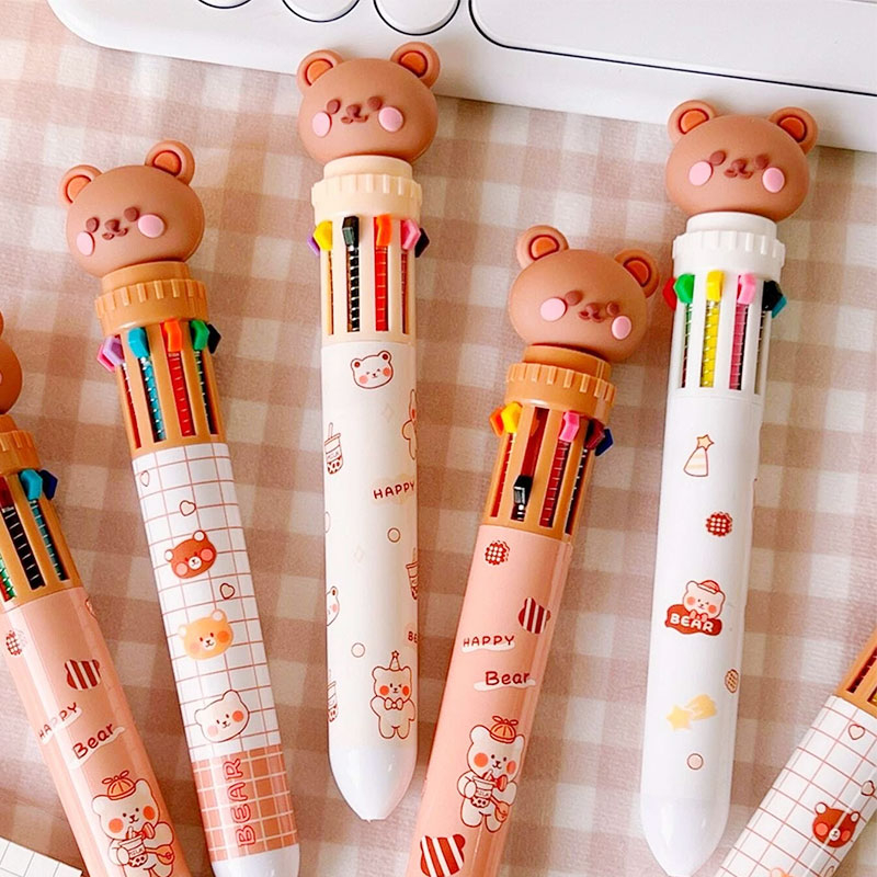 𝐄𝐀𝐒𝐘 𝐒𝐖𝐈𝐓𝐂𝐇 10 Colors Ball Pen Multi Colour Pens Kids Children ...