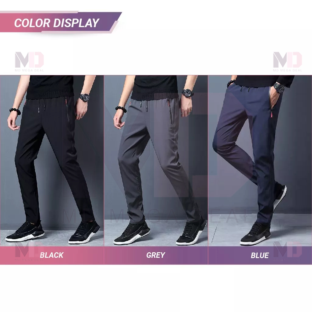 《Mega Deal》Men Casual Long Pants Tracksuit Slim Fit Track Pant Sports ...