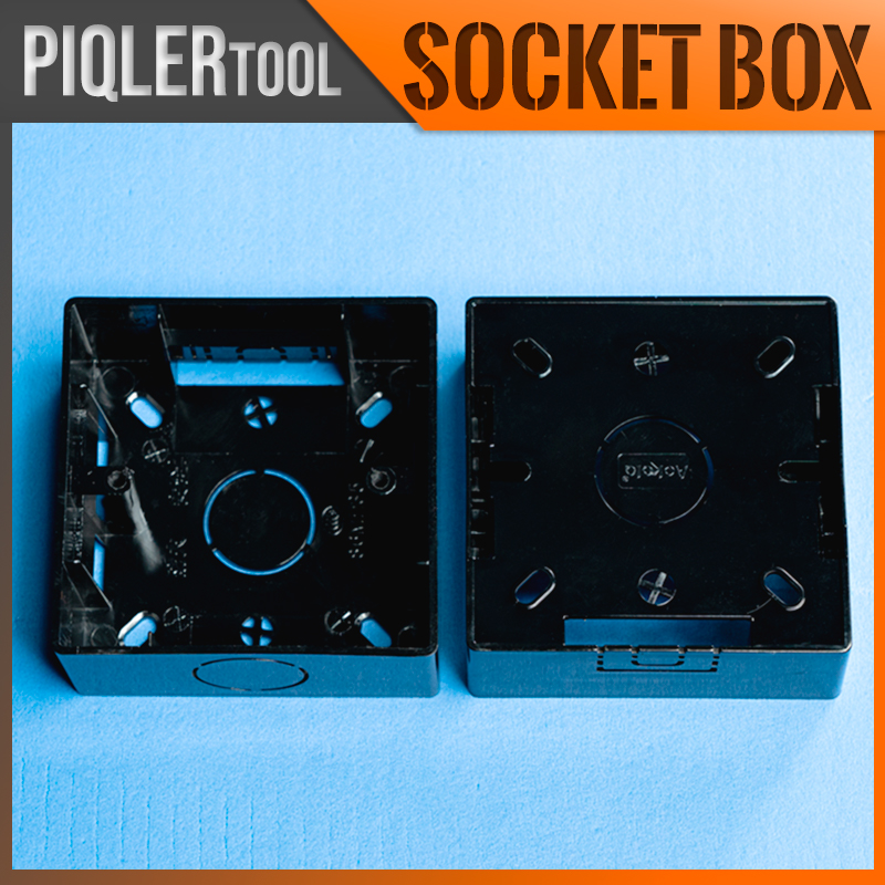 Black Socket Box Wall Mount Electrical Switch Base Box 3x3 86mm PVC ...