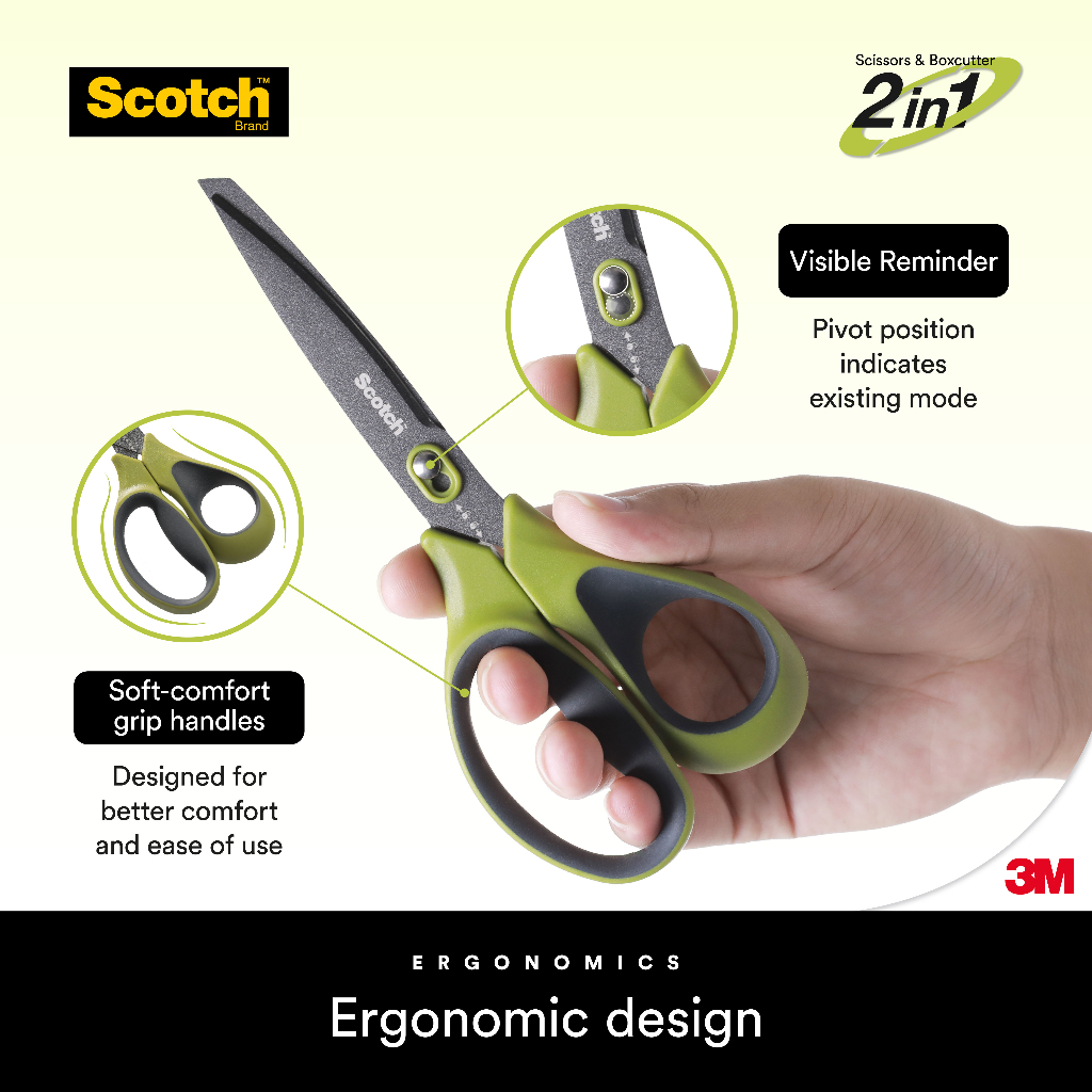 3M Scotch Non-Stick / Stainless Steel 2 in 1 Unboxing Scissors (7-inch ...
