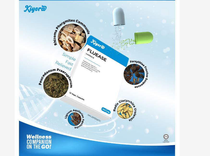 Kiyora Fluease Capsule 12s (Relieve Sore Throat/ Headache/ Runny Nose ...