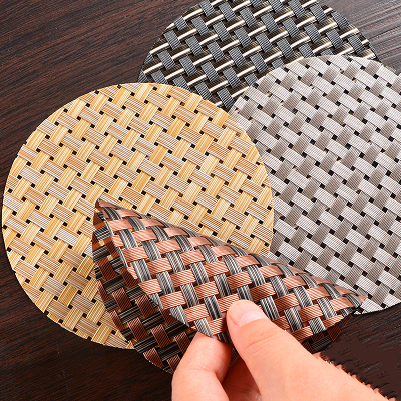 𝐀𝐍𝐓𝐈 𝐒𝐂𝐀𝐋𝐃 Stainproof Round PVC Coaster Kitchen Dining Table Placemat ...