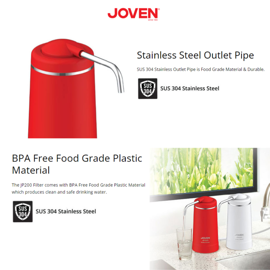 JOVEN JP200 Water Purifier ( Red / White ) | JP200C Water Filter Cartridge | Shopee Malaysia