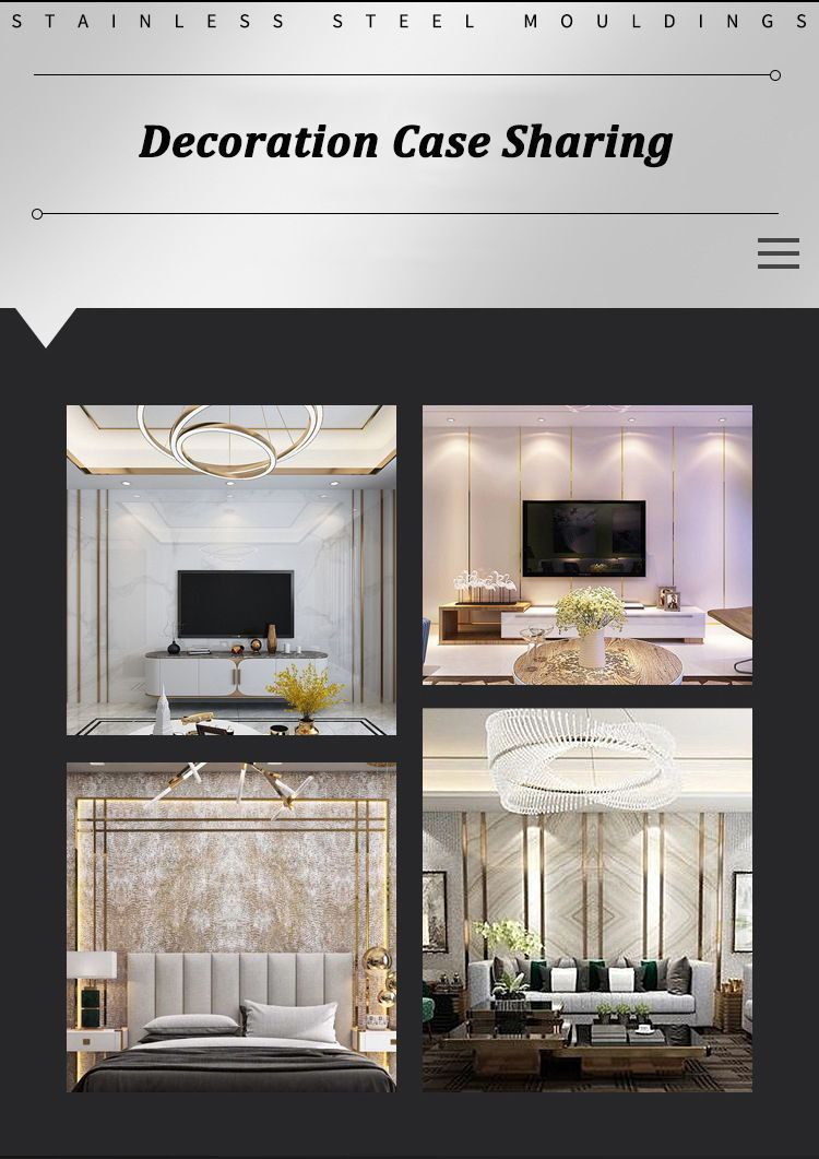 5 Meter Mirror Stainless Steel Decorative Strip for Background Wall ...