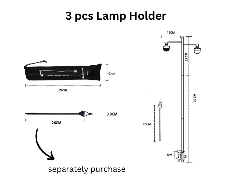 ShineTrip Aluminum Alloy Lamp Pole Double Hanger Adjustable Portable ...