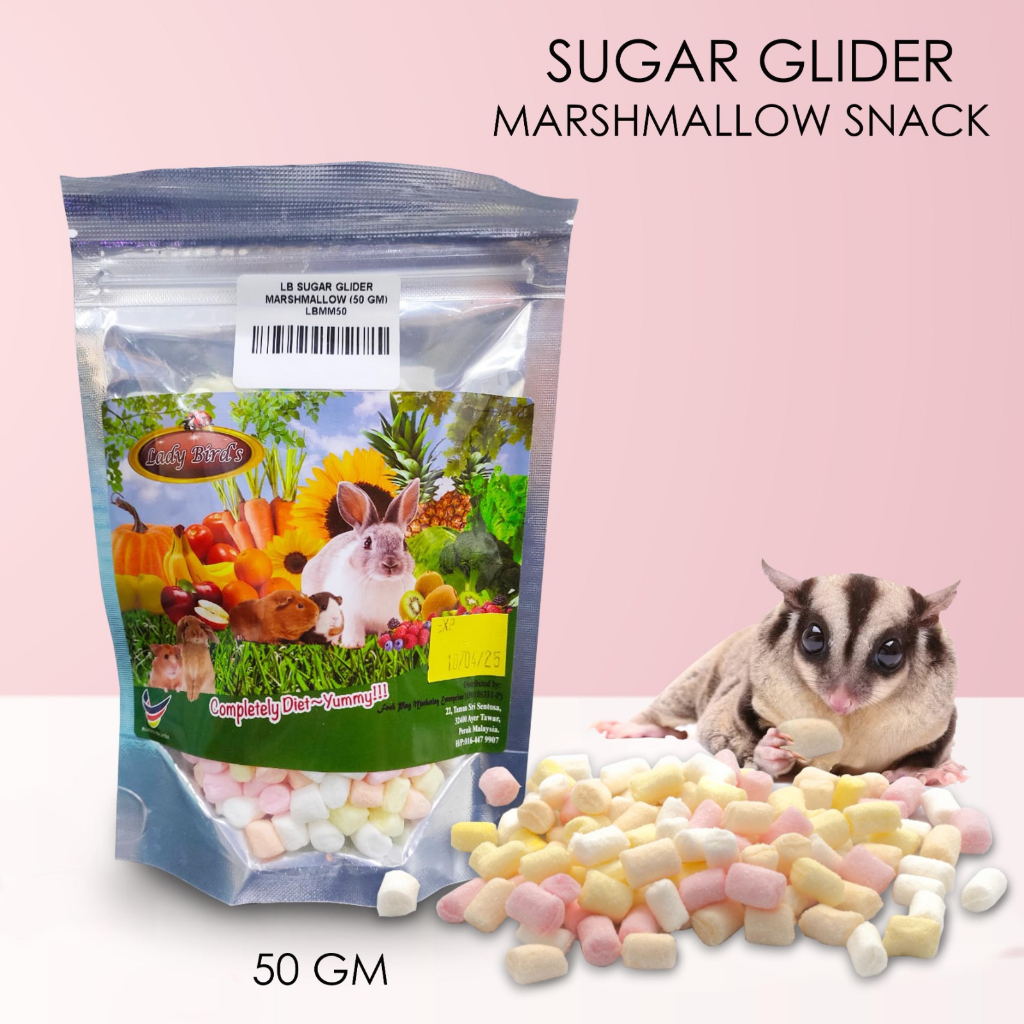 Lady Bird's Sugar Gilder Marshmallow Small Pet Snack 30g/50g | Shopee ...