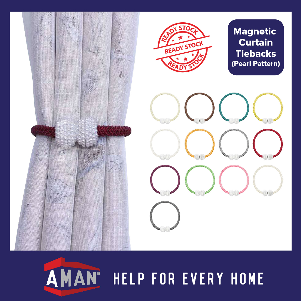 Magnetic Curtain Tiebacks Pearl Ball Design Tieback Rope Holdback ...